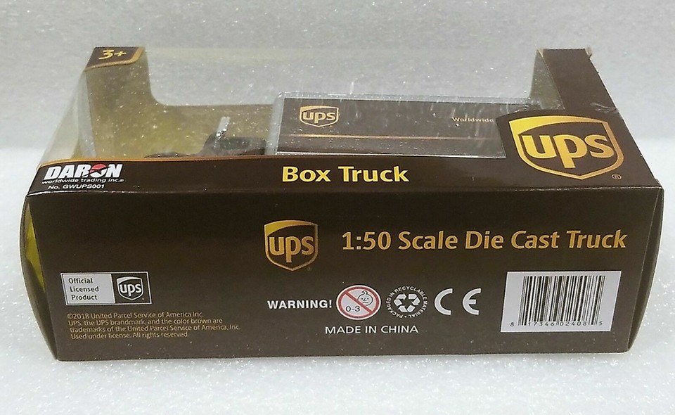 UPS Box Truck, Daron, Diecast Model Toy Car, UPS Licensed , 6", 1/50 ...