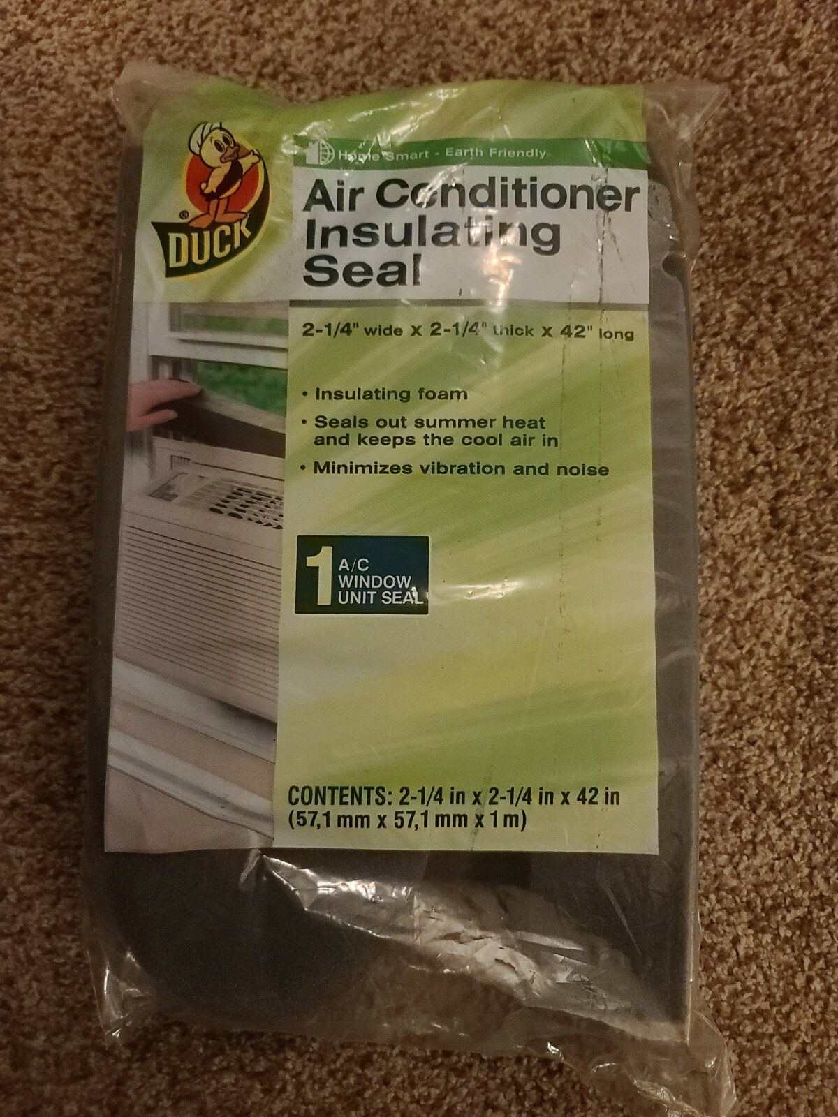 Duck Brand Air Conditioner AC Insulating Strip Seal 2 1/4" x 2 1/4" x ...
