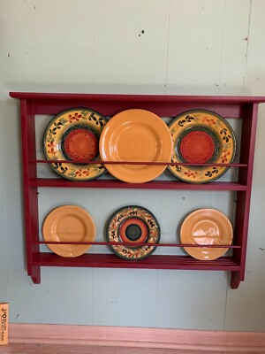 Primitive Country Farmhouse Plate Rack, Wall Hanging Plate Rack and ...