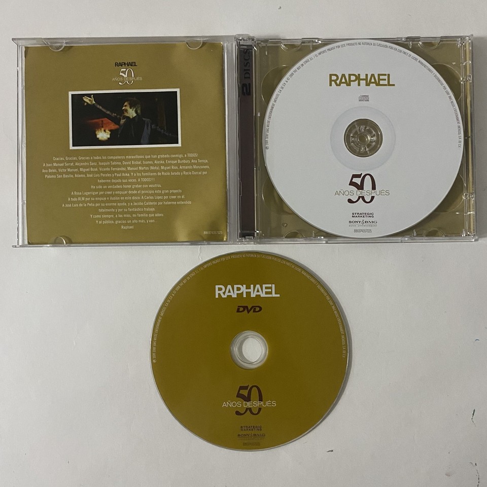 RAPHAEL - 50 AÑOS DESPUES - 2008 MEXICAN DOUBLE CD + DVD | eBay