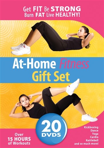 AT HOME FITNESS GIFT SET 20 DVD Set New Dancercise Kettlebell ...