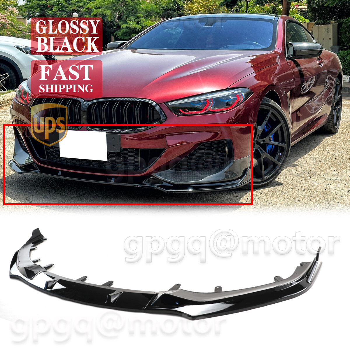 2019-2023 BMW 840i M850i GT Style Glossy Black Front Bumper Lip | For ...