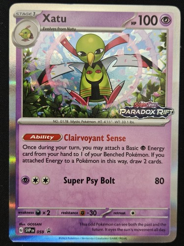 Xatu SVP059 Black Star Promos Paradox Rift Prerelease Holo Pokémon TCG ...