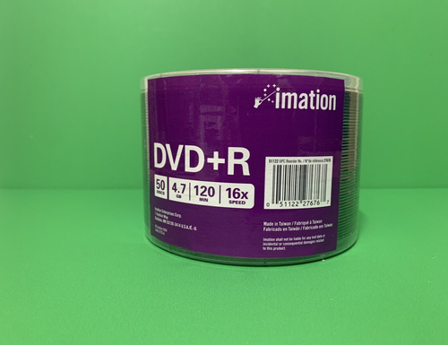 50 Pack Imation DVD-R 16X Speed 4.7GB 120Min Branded Logo Blank Media ...