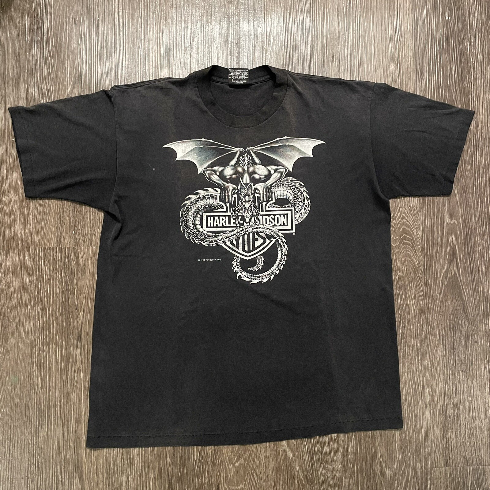 Vintage 1988 Harley Davidson Dragon Gargoyle T Shirt … - Gem