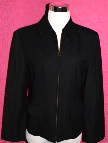 CLASSIQUES ENTIER Black Wool Zip Jacket PS Classic Blazer Lined Pockets ...