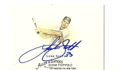 LUKE SCOTT BALTIMORE ORIOLES SIGNED AUTO 2008 TOPPS CARD #42 W/COA | eBay