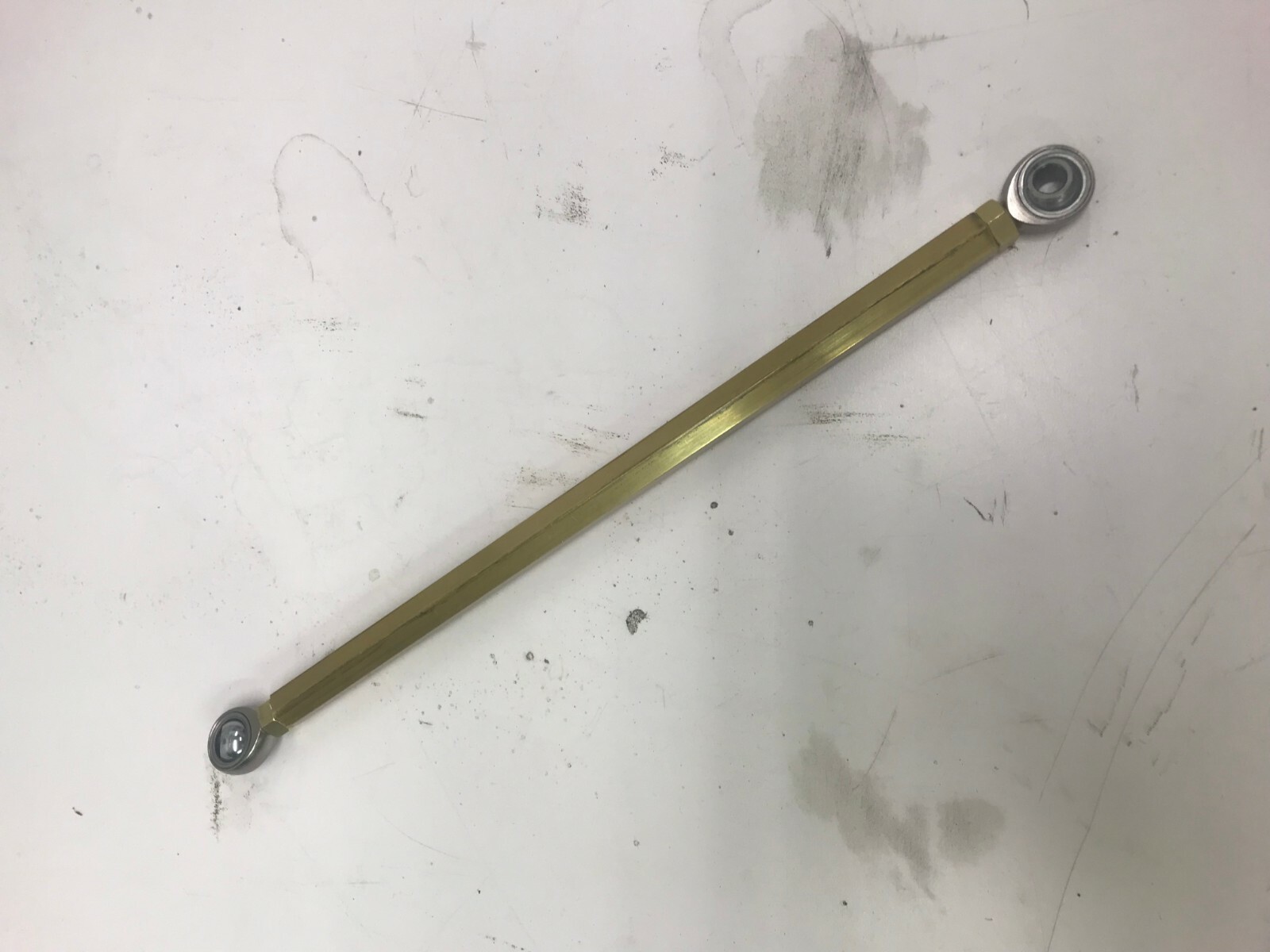 *HEX* SOLID BRASS SHIFT LINKAGE ROD harley softail forward control 12-1 ...