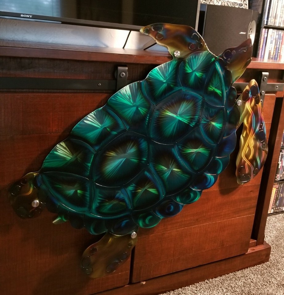 Metal turtle beach house wall decor plasma cut tropical wall hanging ...