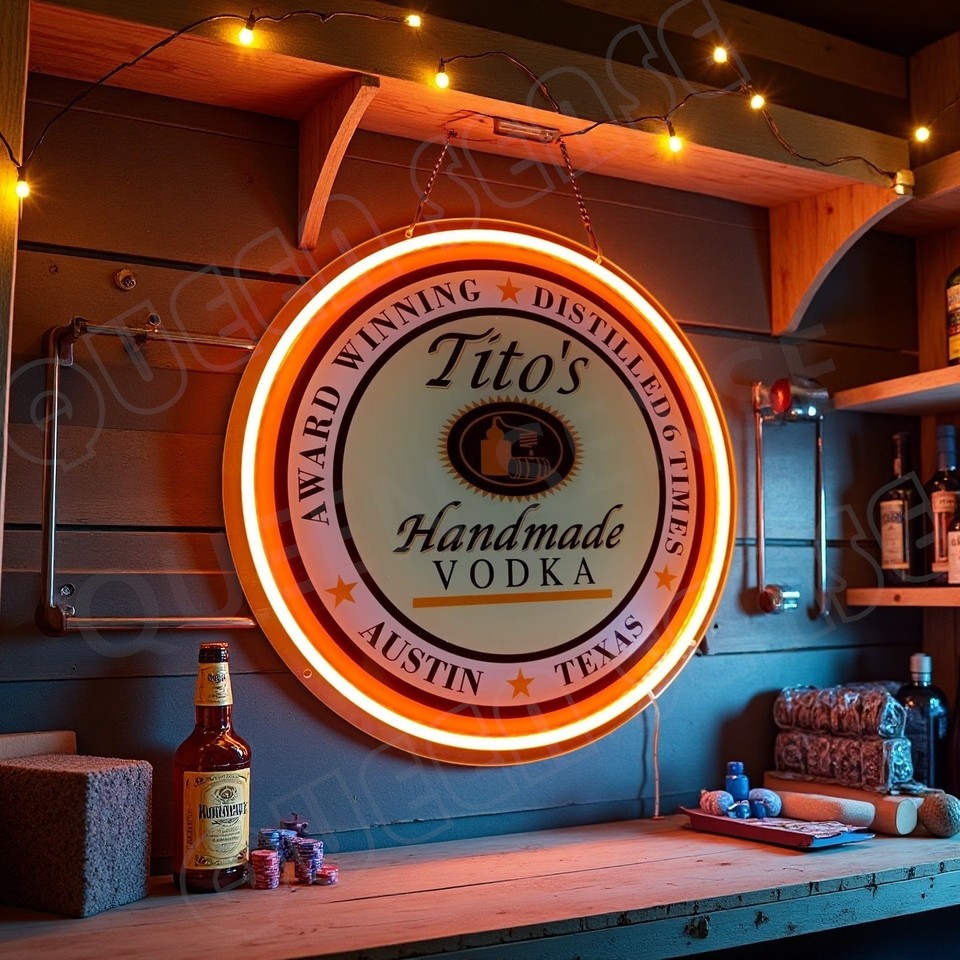 16"x16" Tito's Handmade Vodka LED Neon Sign With Dimmer USB Powered ...