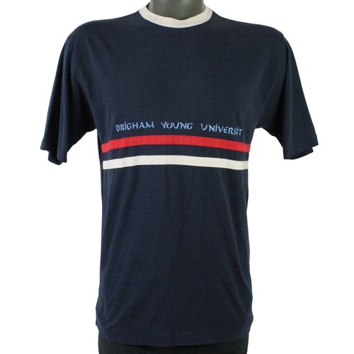 Vintage 70s Champion Blue Bar Tag Bringham Young University Ringer T ...