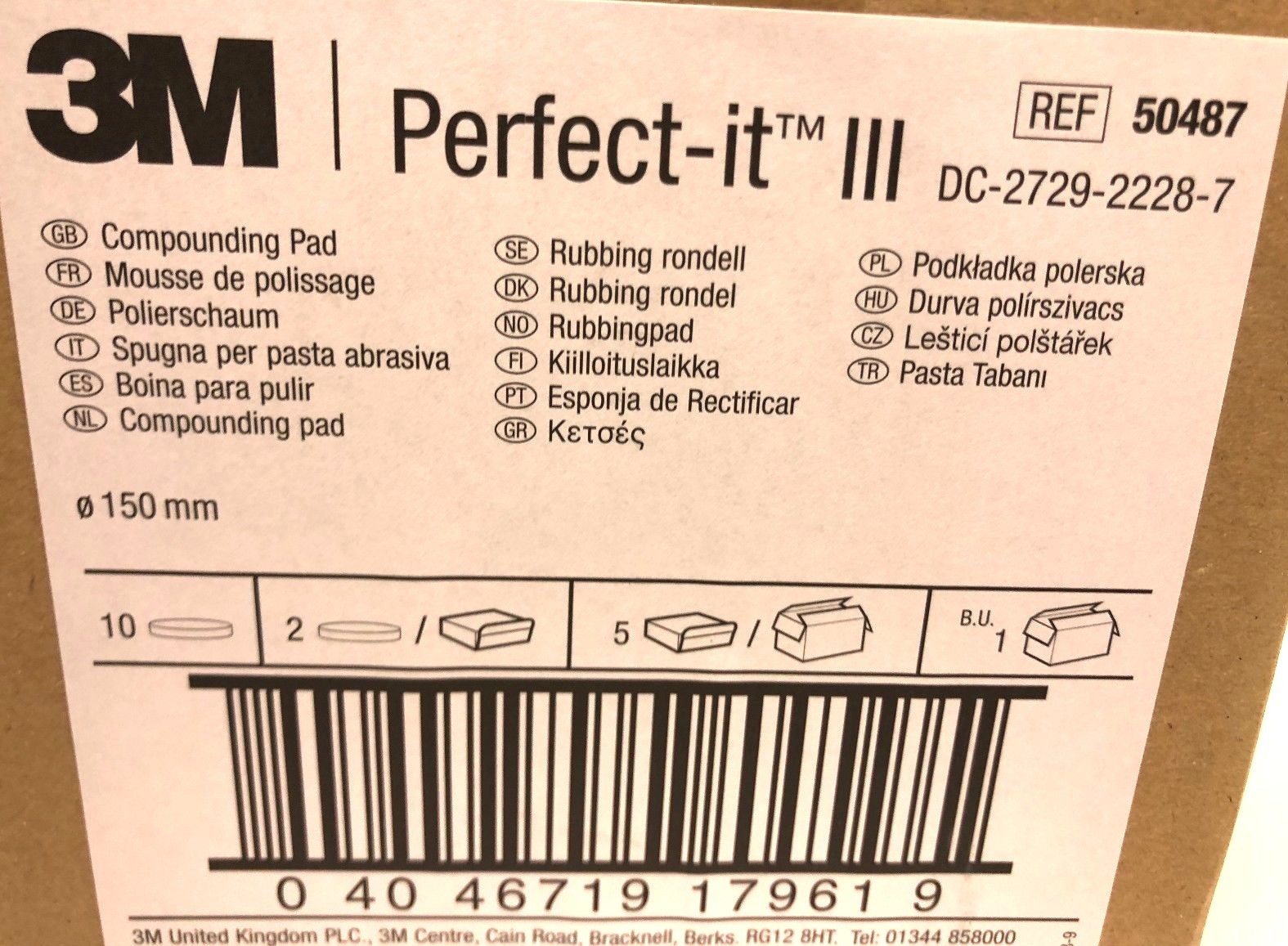 20x 3M 50487 Perfect-it III Fast Cut Plus Compounding Pad 150mm Green ...