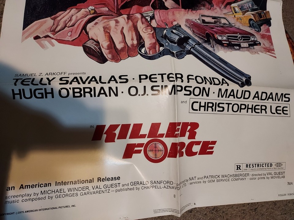 1976 KILLER FORCE vintage movie poster TELLY SAVALAS OJ SIMPSON ...