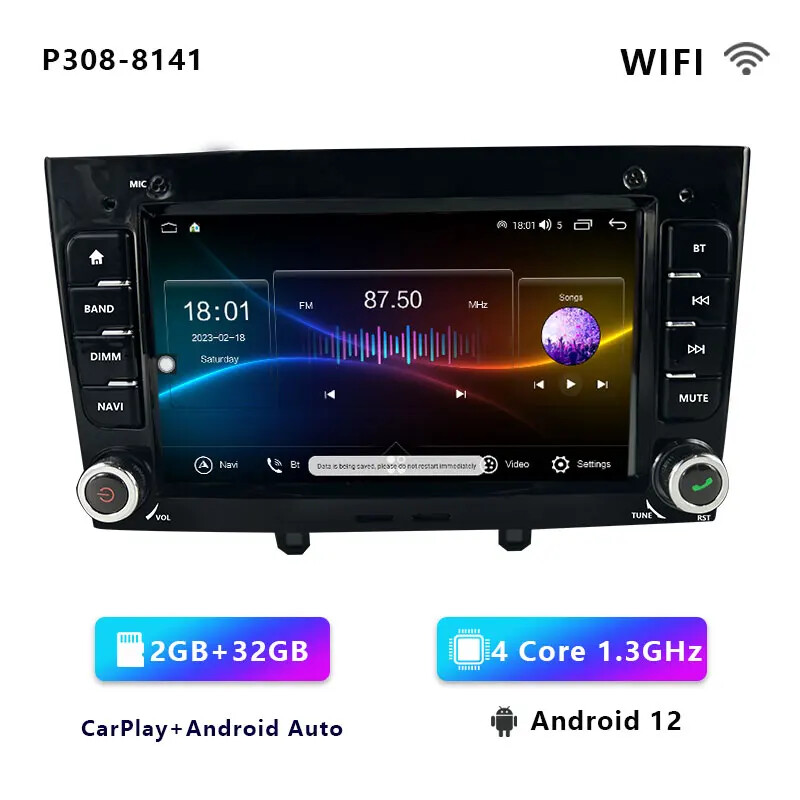Android Car Radio Carplay for Peugeot 308 SW 408 T7 2007-2019 Black GPS ...