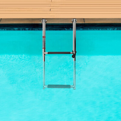 Stainless Steel Boat Ladder 2-Step Boat Telescoping Ladder Stainless ...