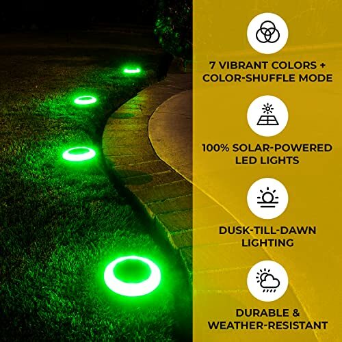 BRIGHTRIGHT - Colorize Colorful Pathway Solar Light 6 Lights Decorative ...