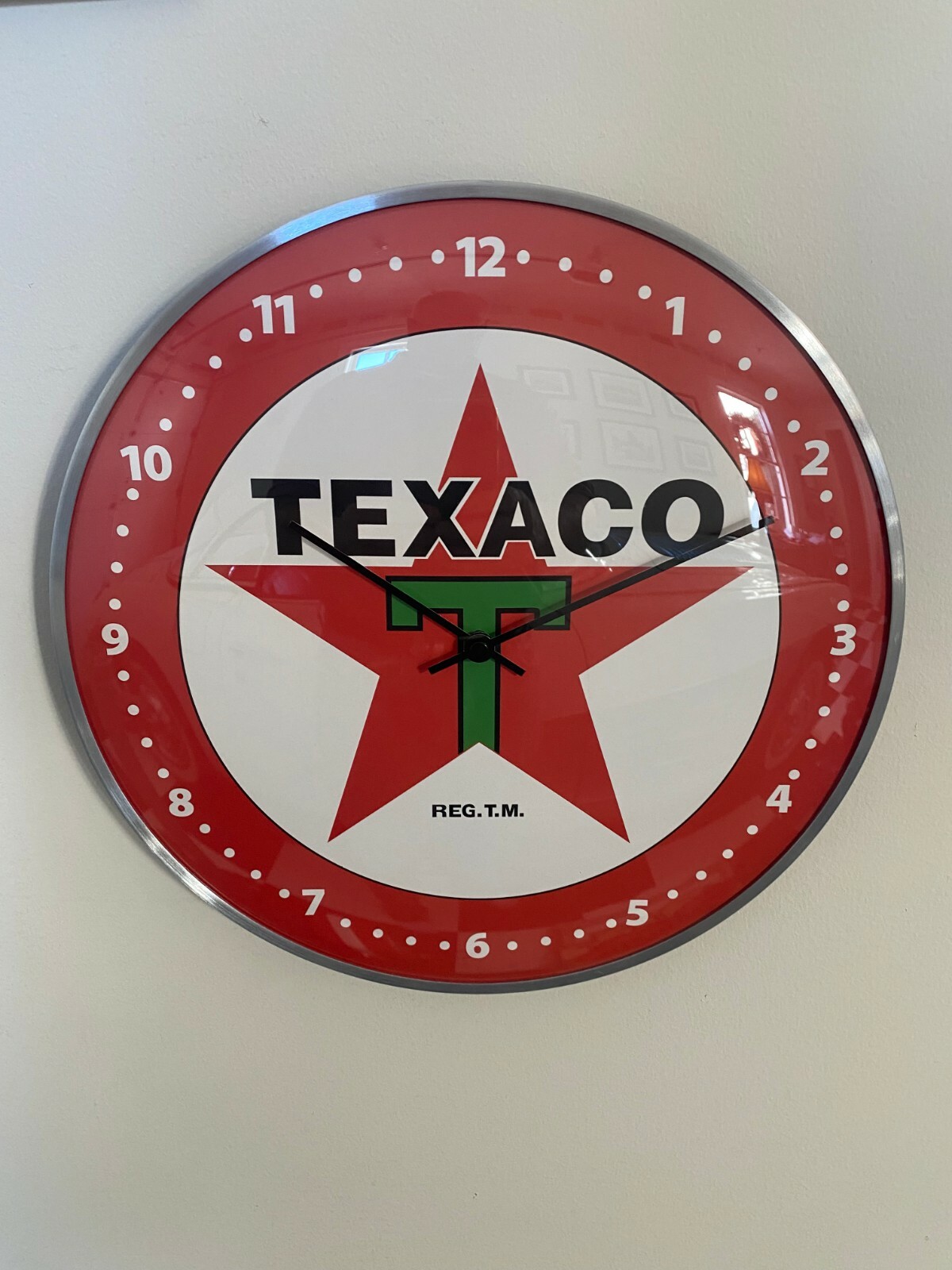Vintage style Texaco RED T Gas and OIL Round Clock (12 INCH) NEW with ...