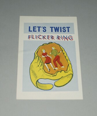 1960S-70S LET'S TWIST FLICKER RING GUMBALL TOY CHARM MACHINE PAPER ...