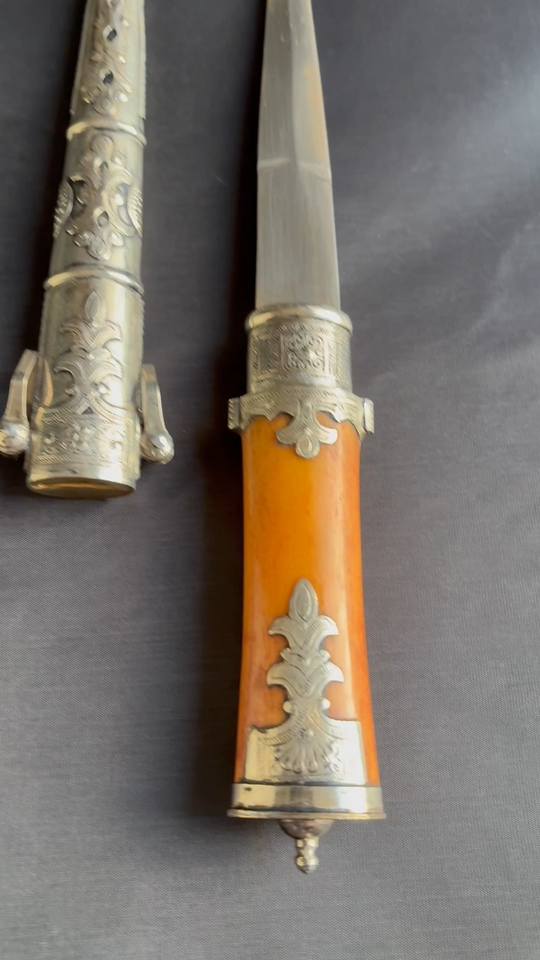Handmade Khanjar Dagger Moroccan Large Jambiya Bone Grip Arabic ...
