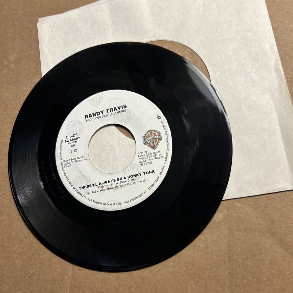 Randy Travis Digging Up Bones Diggin/There'll Always Be A Honky-Tonk 45 ...