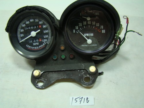 Harley FXR Police gauges tach + speedo + mount FXRP FXRD FXRT FXRS ...