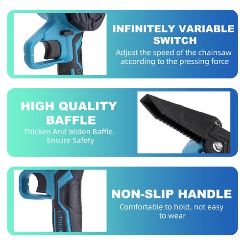 6＂Mini Handheld Electric Chainsaw Cordless Chain Saw Wood Cutter ...