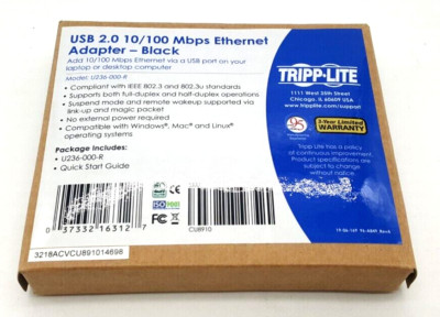 Tripp Lite U336-000-R USB 2.0 10/100 Mbps Ethernet Adapter | eBay