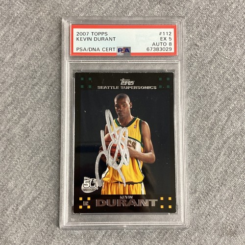 2007 Topps #112 Kevin Durant Autographed On Card Hand Signed Auto PSA 5 ...