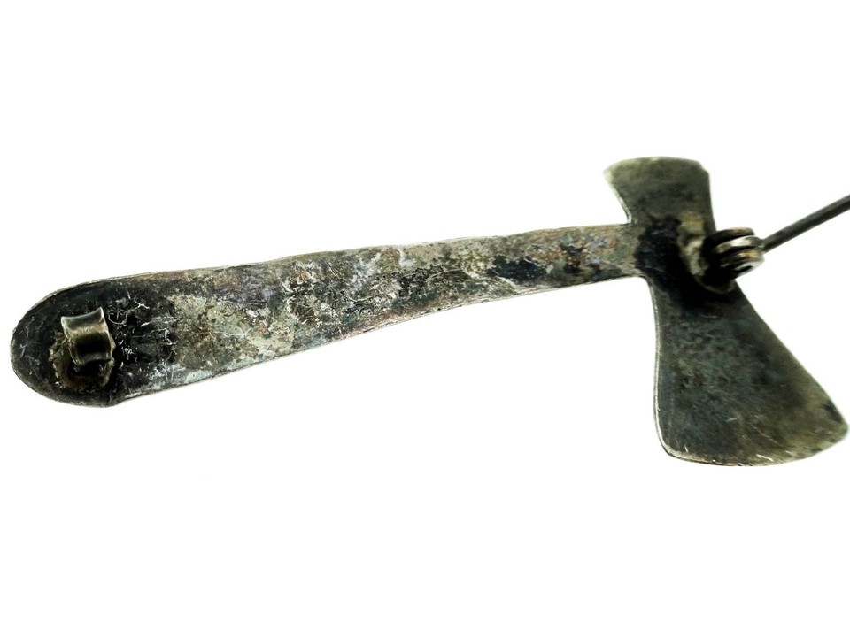Vintage Native American Style Sterling Silver Tomahawk Pin/Brooch with ...