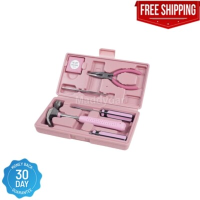 Tool Set Kit Box Pink For Women Ladies Girl Hand Tools Hammer Pliers ...