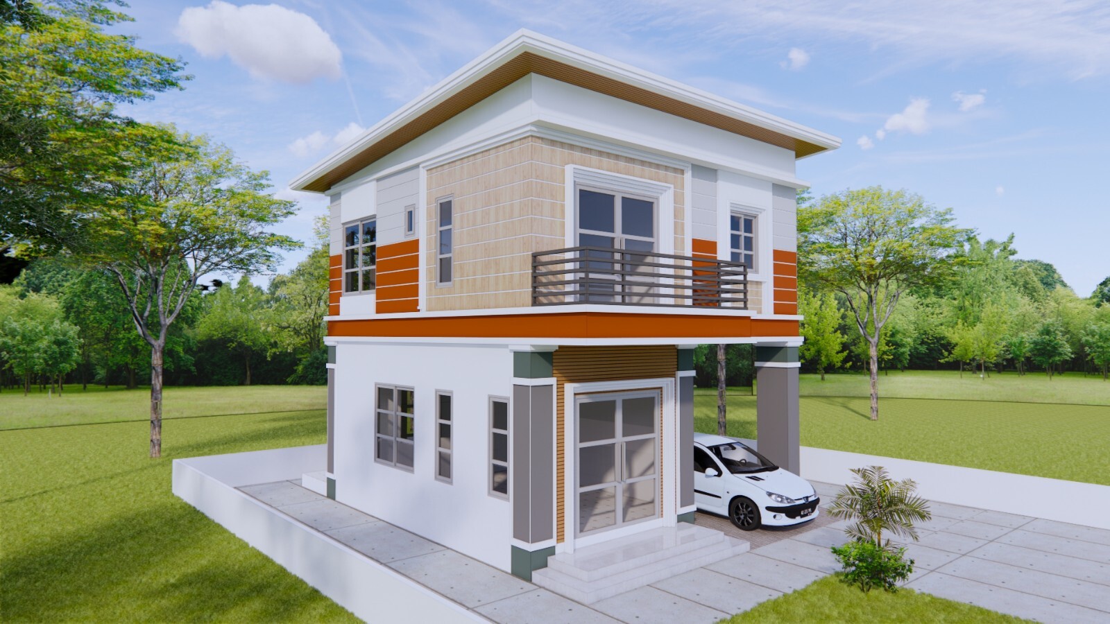 23x23 Feet House Plan 7x7 Meter 3 Bed 3 Bath Shed Roof PDF Plan (A4 ...