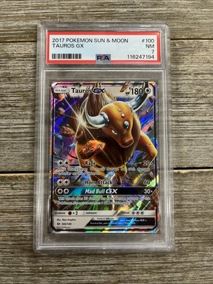 Graded PSA 7 2017 Pokémon Sun & Moon Tauros GX # 100 | eBay