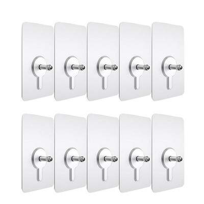10 Pcs Acrylic Non Trace Picture Hooks Wall Hanging Kit Invisible Hooks ...