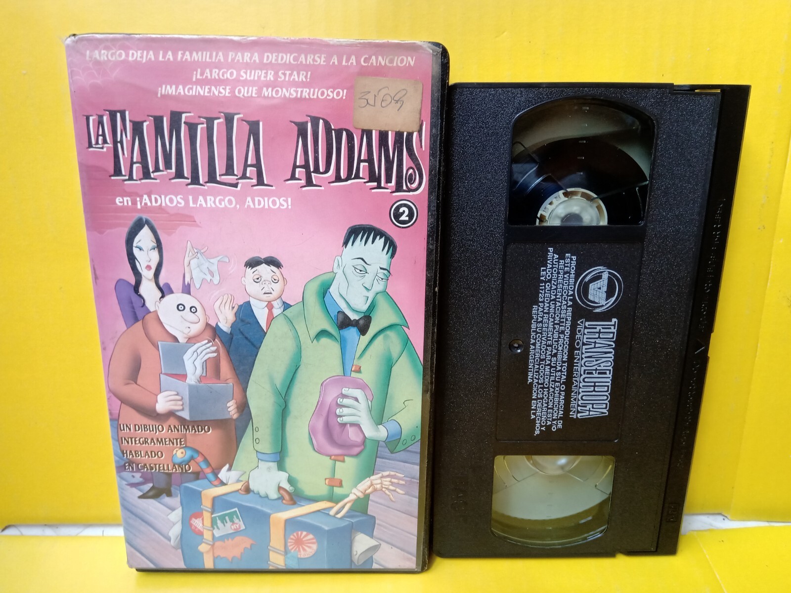 VHS 1991 ADDAMS FAMILY Hanna Barbera Cartoon Spanish Lenguage Pal-n ...