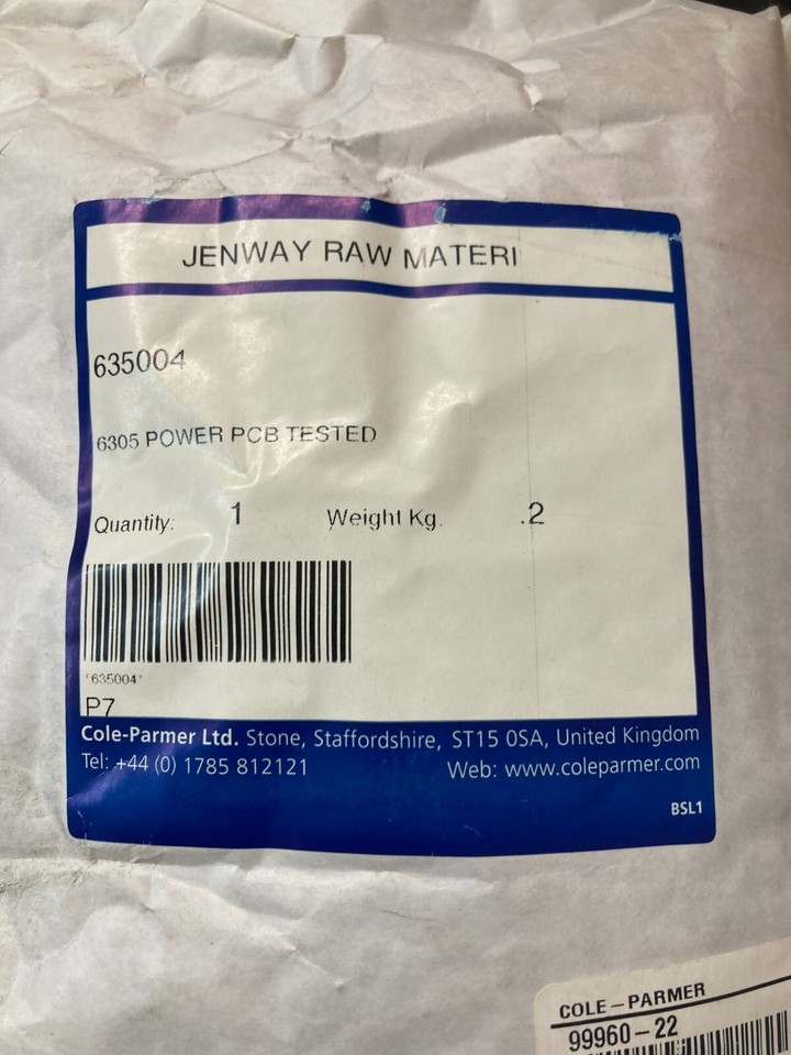 NEW Cole-Parmer 99960-22 PSU PCB for Jenway 6305 UV/Visible ...