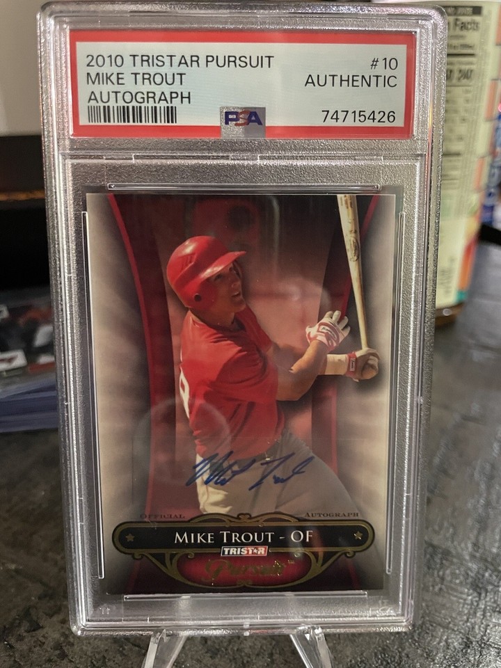 Mike Trout rookie auto. 2010 TriStar. Autograph issue . /80 PSA MLB RC ...