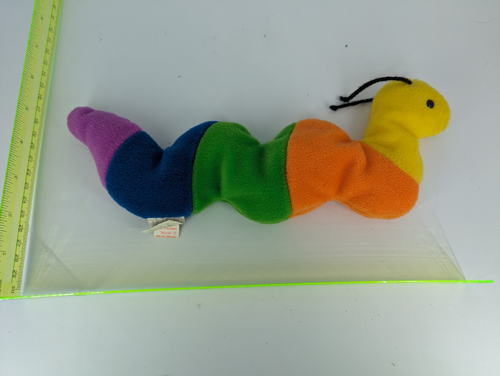 Beanie Babies TY Inch The Worm Plush 1995 RETIRED/ERROR Extra Long ...