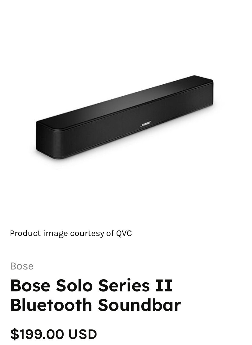 Bose Solo Series II Soundbar - Black (845194-1100) for sale online | eBay