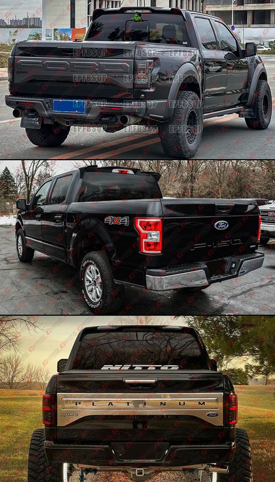 FOR 2015-20 FORD F-150 R STYLE GLOSSY BLACK REAR TRUCK TOP CAB ROOF ...