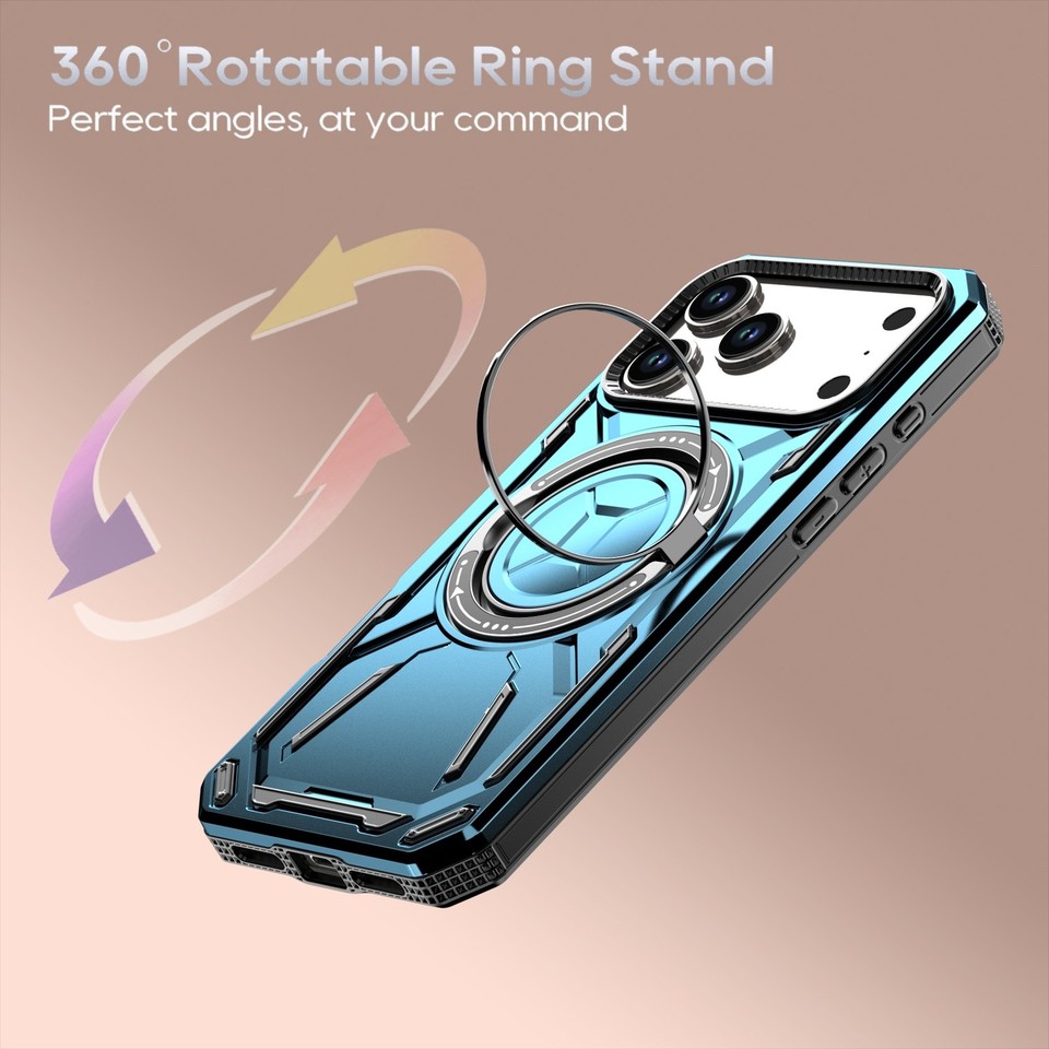 For iPhone 17 Pro Max 16 15 14 13 12 Magnetic Lock Shockproof Case w ...