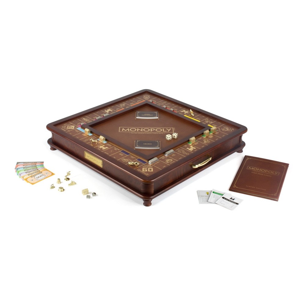 Monopoly Luxury Wooden Edition with Wood Game Board New Premium ...