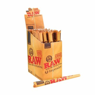 RAW Classic Emperador - Box 24 PACKS - Pre Rolled 1 Cone Pack Natural ...