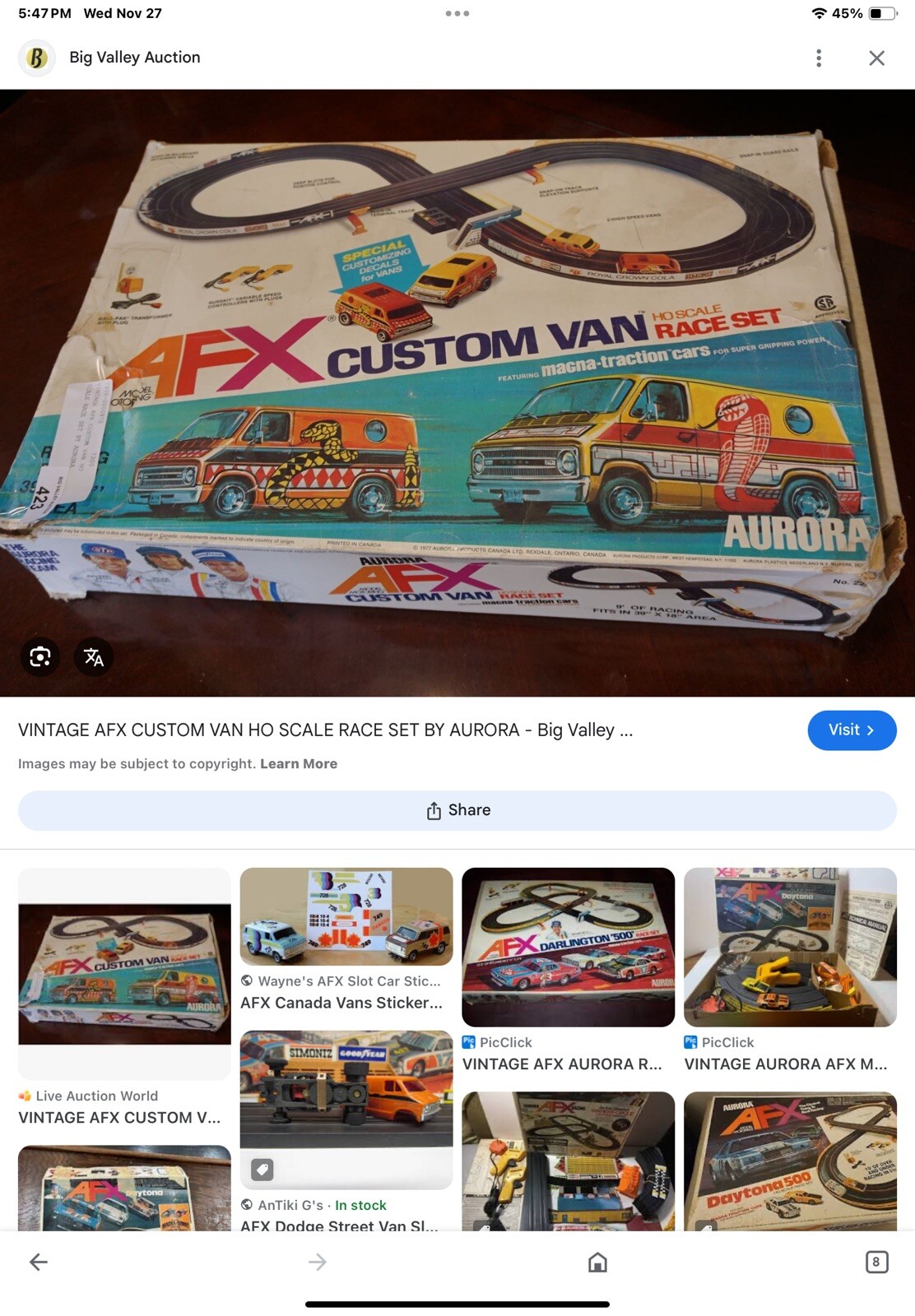 CUSTOM HO VINTAGE AFX VAN SLOT CAR BODY - COBRA SNAKE WITH STICKERS | eBay