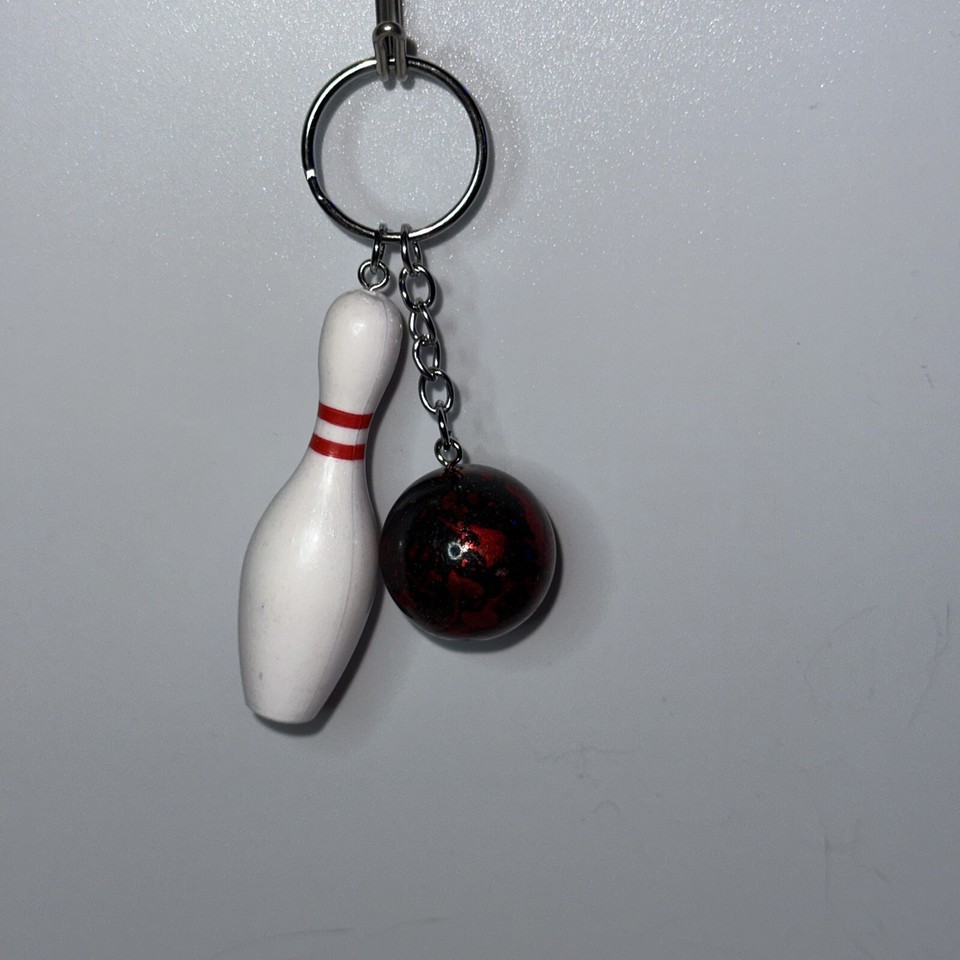 Bowling Pin Bowl with Red Ball Keychain Pendant Charms | eBay