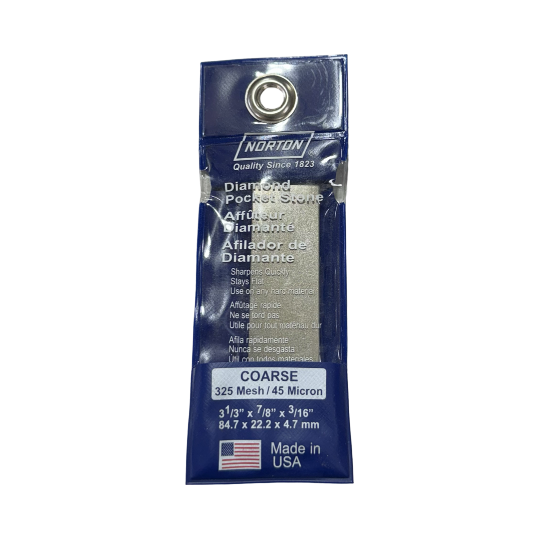 Norton 3-1/3" x 7/8" x 3/16" Diamond Pocket Bench Stone Coarse USA | eBay