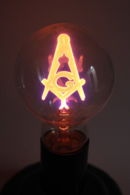 Vintage 1930's AEROLUX Masonic Lodge Symbols Working Light Bulb Lamp ...