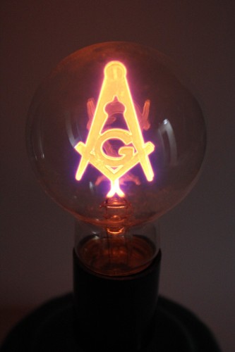 Vintage 1930's AEROLUX Masonic Lodge Symbols Working Light Bulb Lamp ...