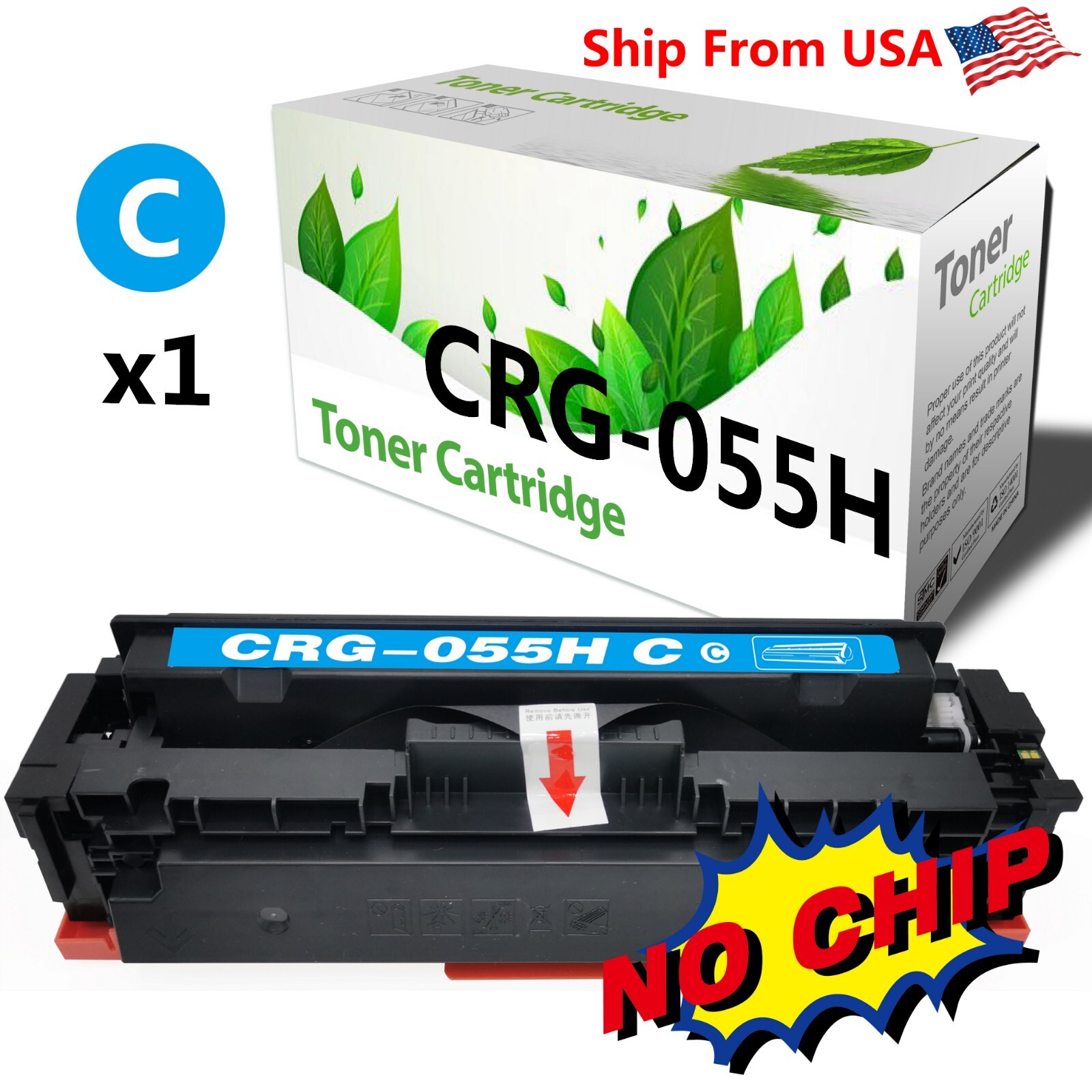 1-Pack CRG055H No Chip Toner Cartridge for LBP664Cdw MF745Cdw MF744Cdw ...