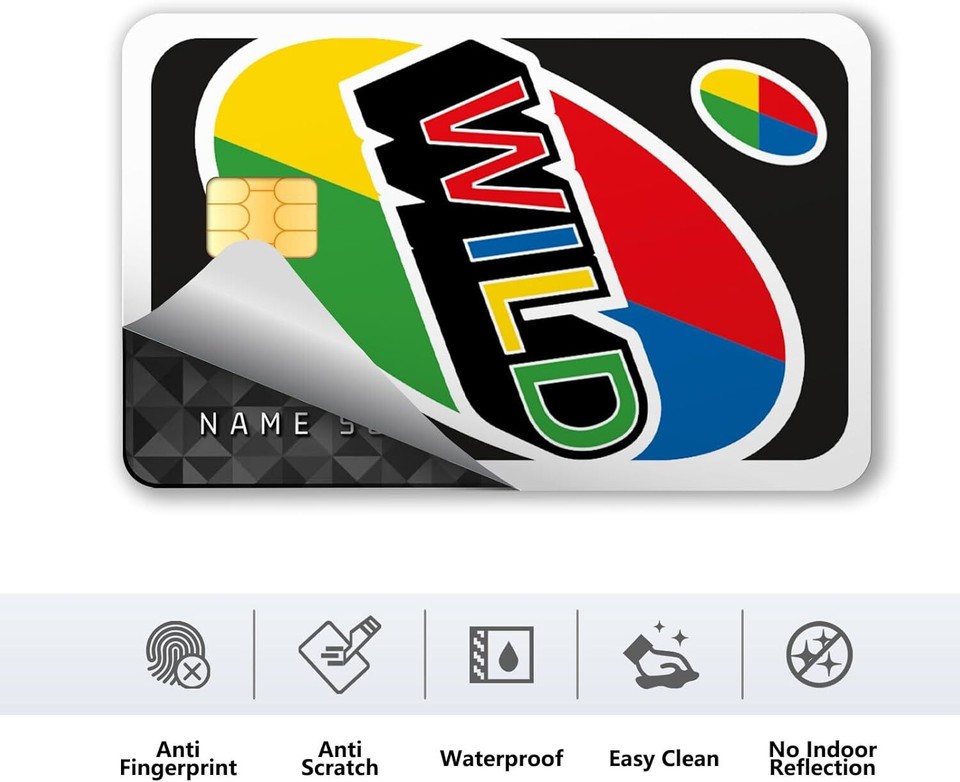 UNO Wild Card Skin (4-Pack) | Funny Game Night Sticker for Credit ...
