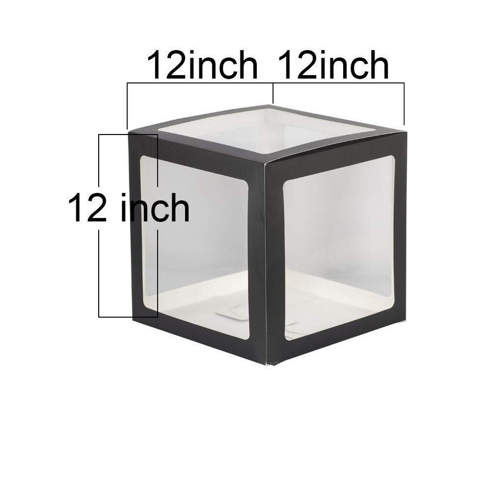 Clear Balloon Boxes for Party Decorations - Black - 4pcs | eBay